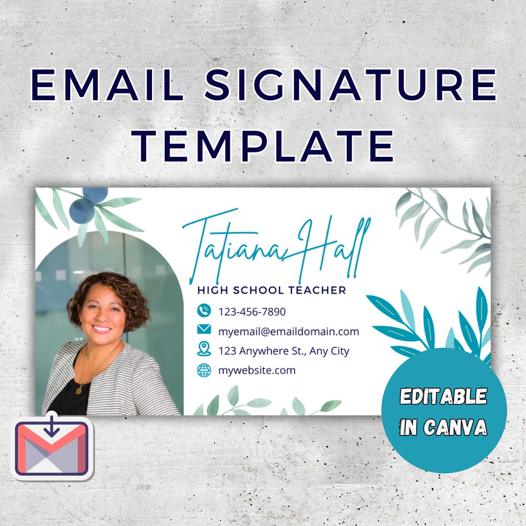 Editable Email Signature Template for High School Teachers, Canva E ...