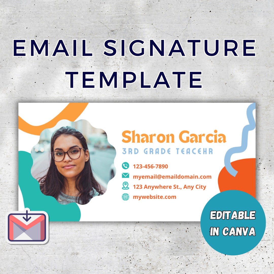 Editable Email Signature Template for 3rd Grade Teachers, Canva E ...