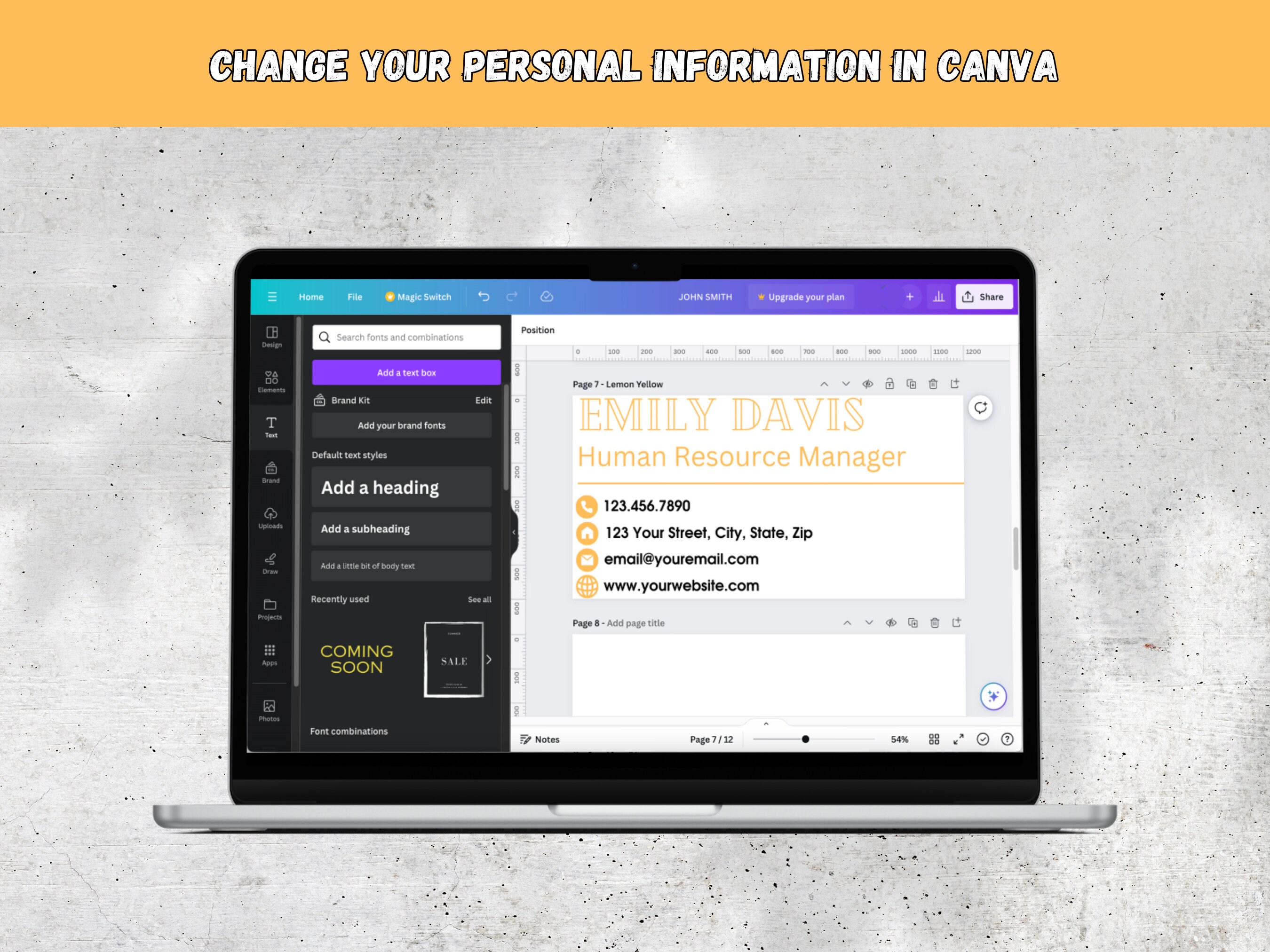 Editable Email Signature Template for Gmail, Google Docs, Clickable Links, Canva Template, Email ...