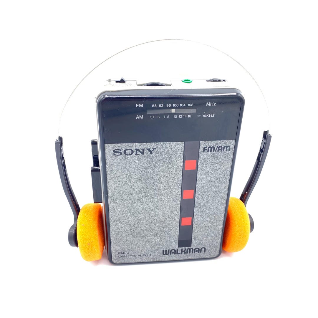Sony Walkman WM-AF22 Grey Red AM/FM Cassette Player ~ New Drive Belts ...