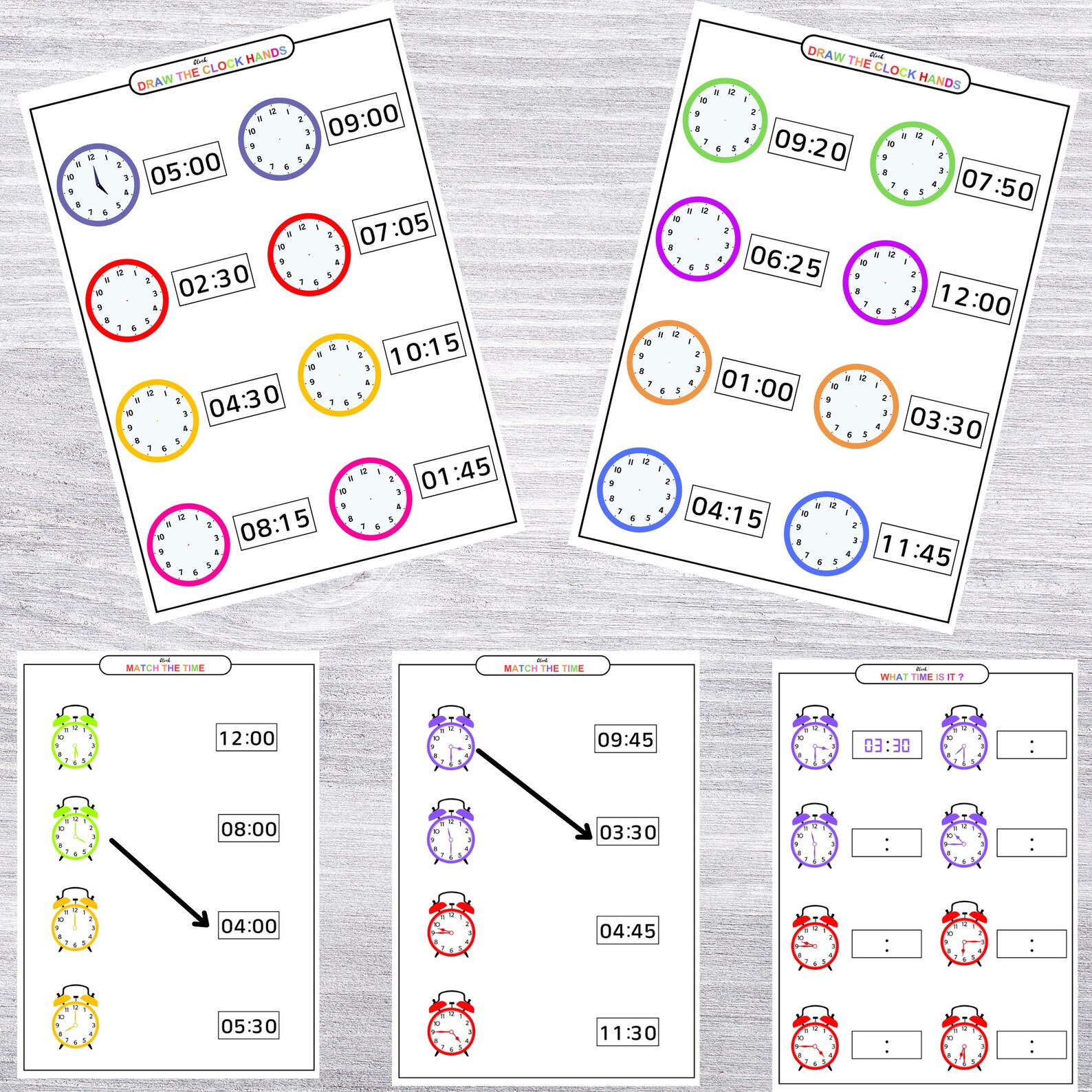 Learning Clock Kid Activity Diy Clock for Kid Montessori Toddler Kids ...