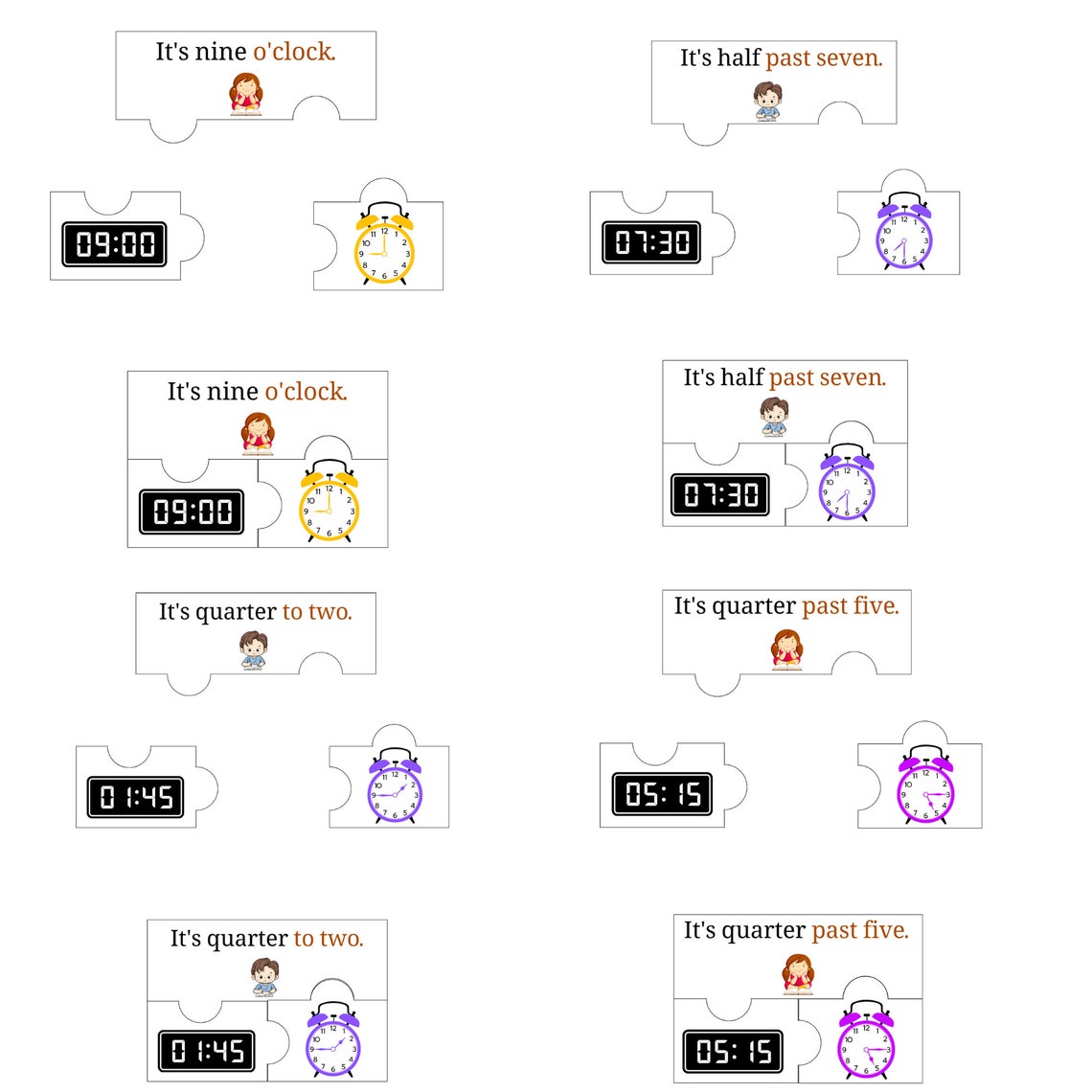 Learning Clock Kid Activity Diy Clock for Kid Montessori Toddler Kids ...