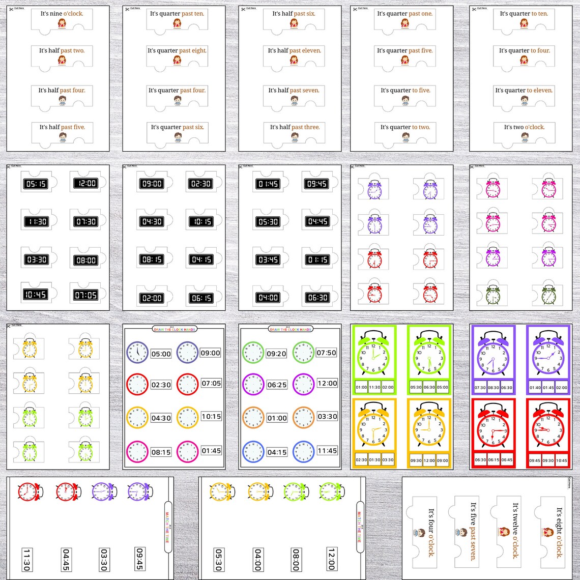Learning Clock Kid Activity Diy Clock for Kid Montessori Toddler Kids ...