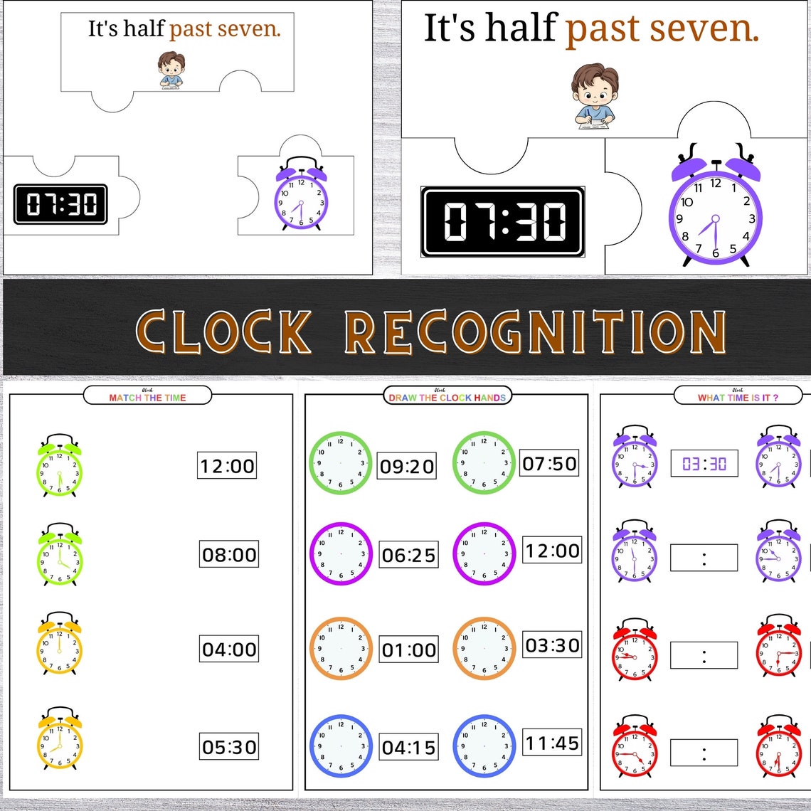 Learning Clock Kid Activity Diy Clock for Kid Montessori Toddler Kids ...