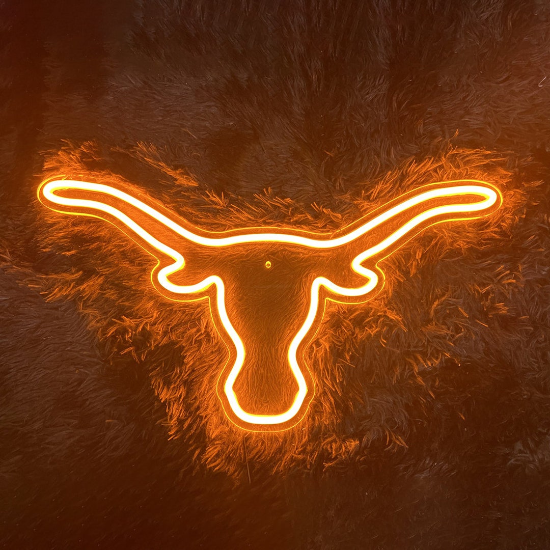 Texas Custom Neon Sign Longhorn Bull Wall Art Neon Led Sign - Etsy