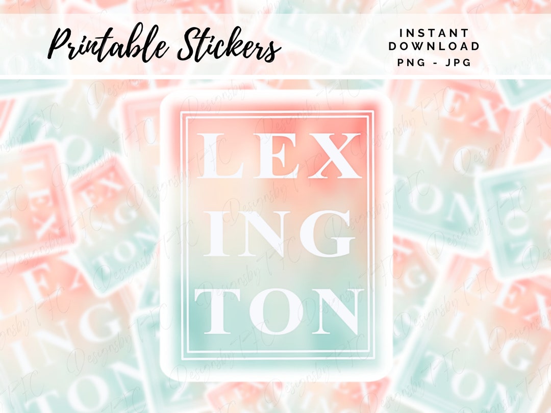 Lexington Sticker Png, Printable Sticker, Print and Cut, Instant ...