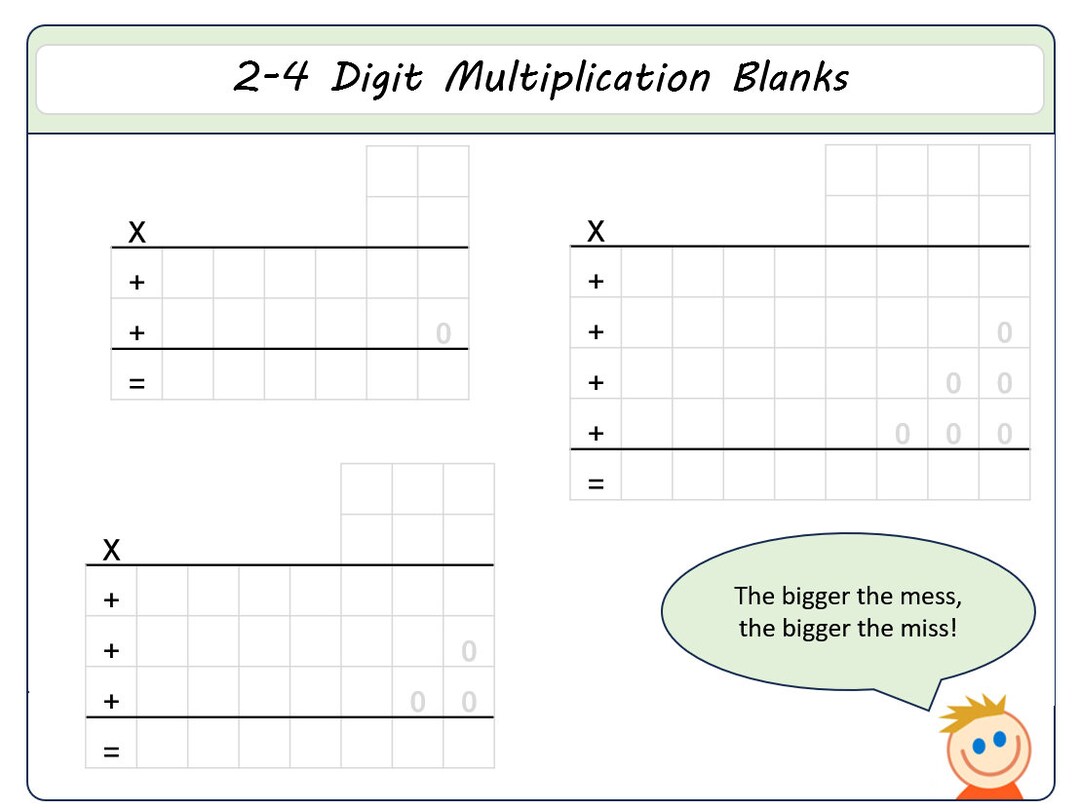 Blank Multiplication Worksheet - Etsy