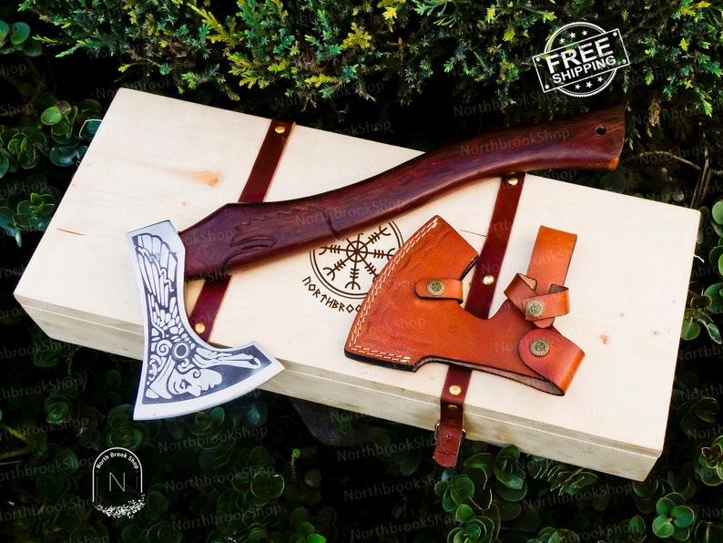 Custom Viking Dragon Axe, Renaissance Handmade Camping Axe, Birthday ...
