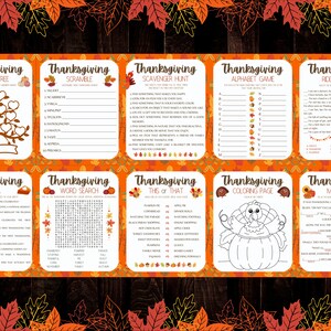 Thanksgiving Printable Games Holiday Activity Bundle Turkey - Etsy
