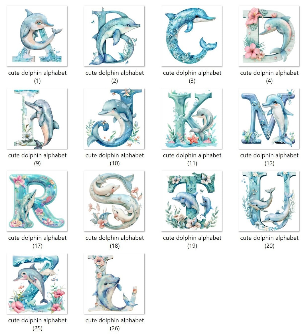 Iron-on Image Iron-on Motif, Alphabet, Dolphin, Letters - Etsy