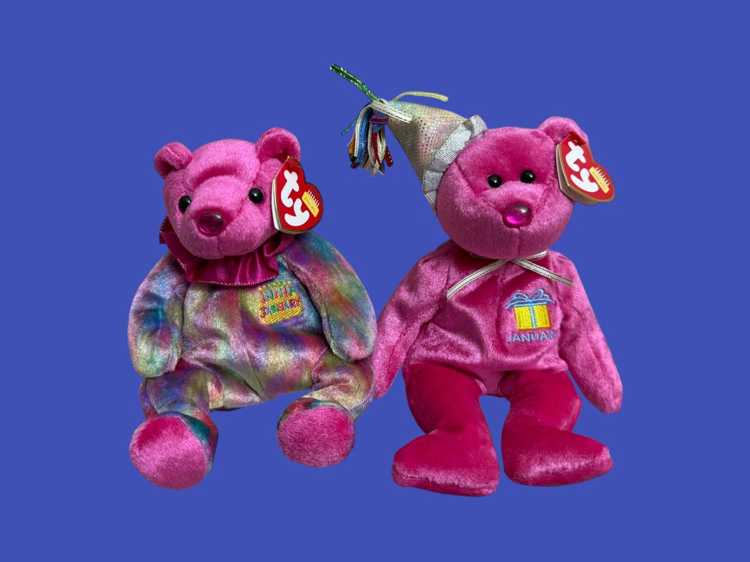 TY Beanie Babies - Happy Birthday Bears JANUARY (7" and 8.5") - Etsy