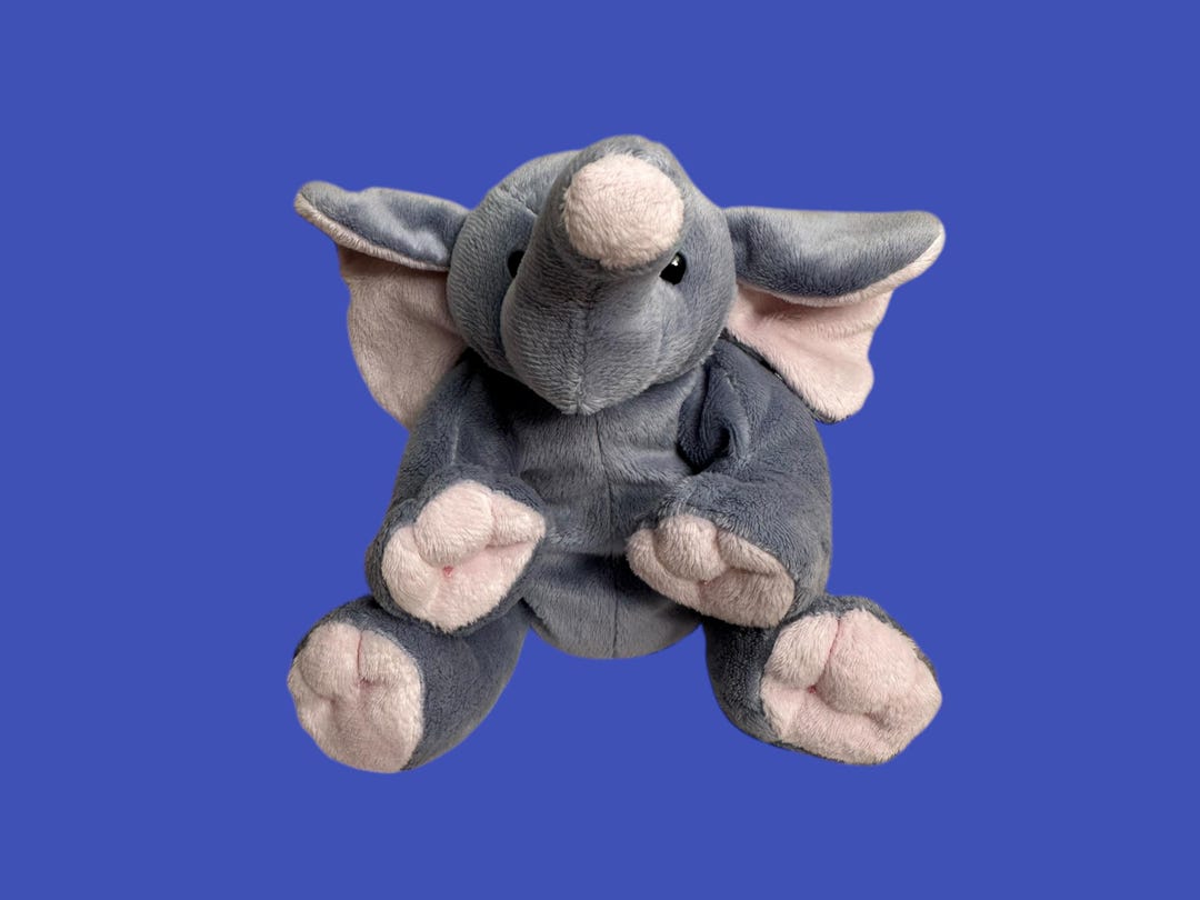 TY Pluffies Winks the Grey and Pink Elephant NO Hang Tag 10. - Etsy