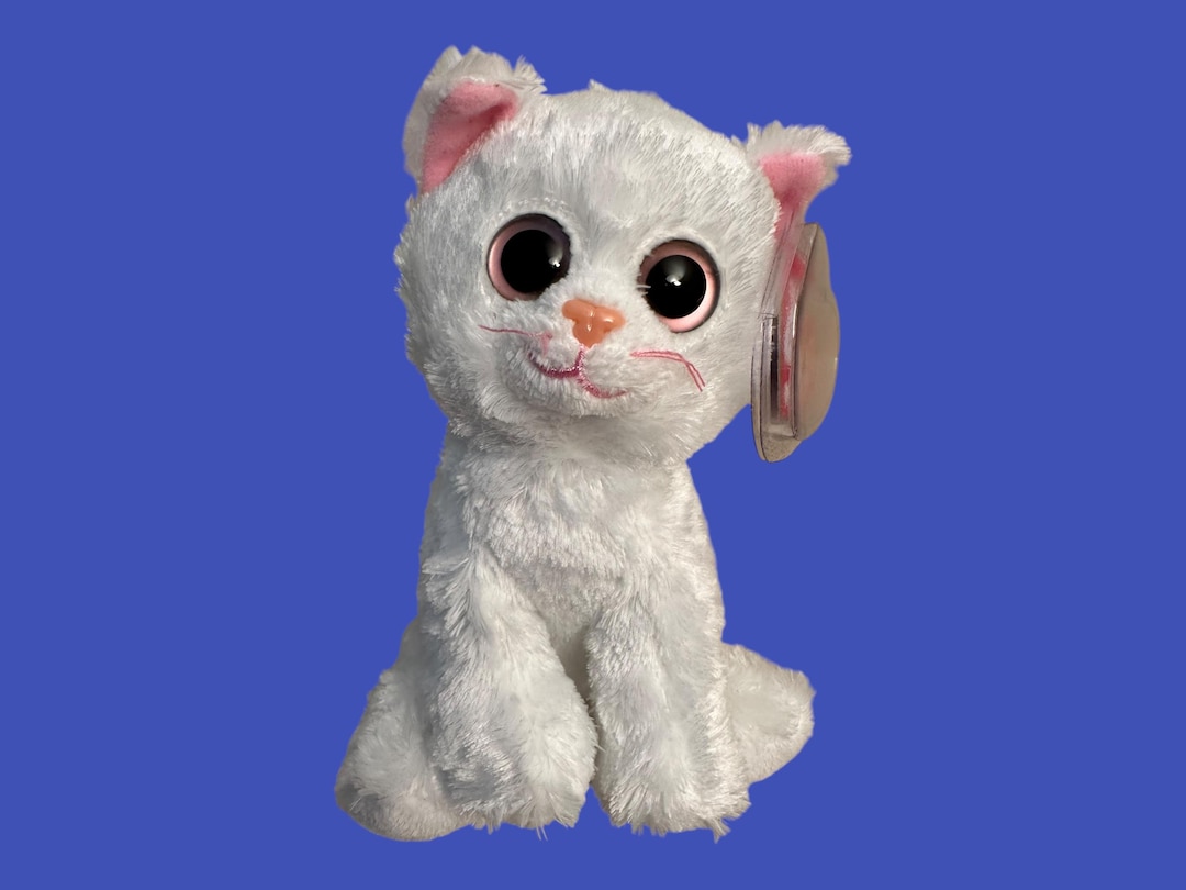 TY Beanie Babies - Bianca the White Cat With Big Eyes (6''). Mint ...