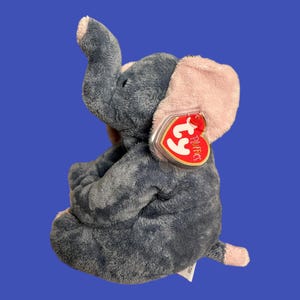 TY Pluffies Winks the Grey and Pink Elephant 10. Mint Condition. - Etsy