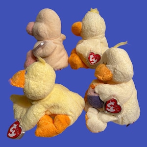 TY Pluffies - Puddles, Waddler, Ducky and Quackies the Ducks (9"). Mint ...