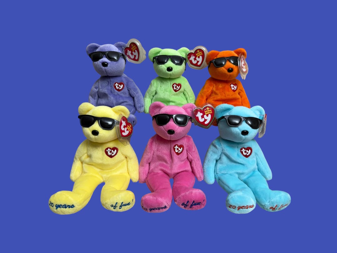 TY Beanie Babies - Summertime Fun, Bears With Sunglasses (trade Show ...