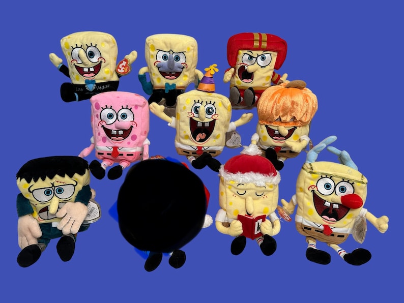 TY Beanie Babies Spongebob "vegas, Mermaid, QB, Pinkpants, Birthday ...
