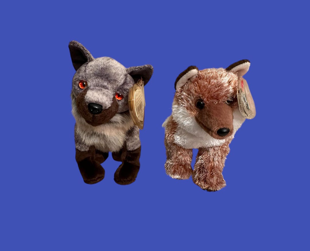 TY Beanie Babies - Howl the Wolf (8'') and Pungo the Red Wolf (6 ...