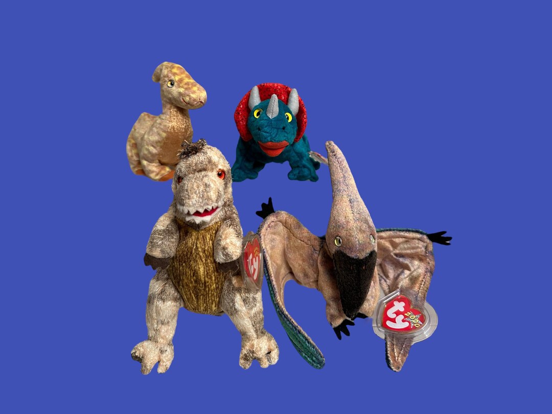 TY Beanie Babies - Tooter and Toothy the Dinosaurs, Hornsly the ...
