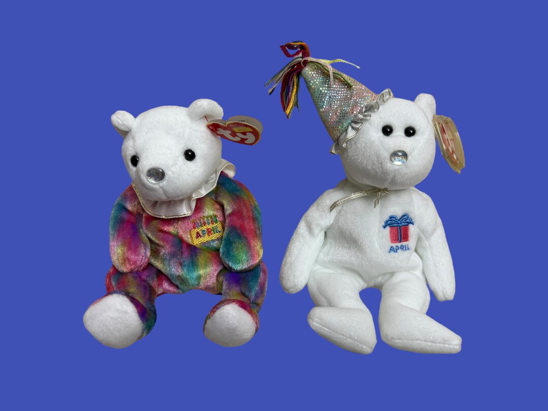 TY Beanie Babies - Happy Birthday Bears APRIL (7" and 8.5") - Etsy