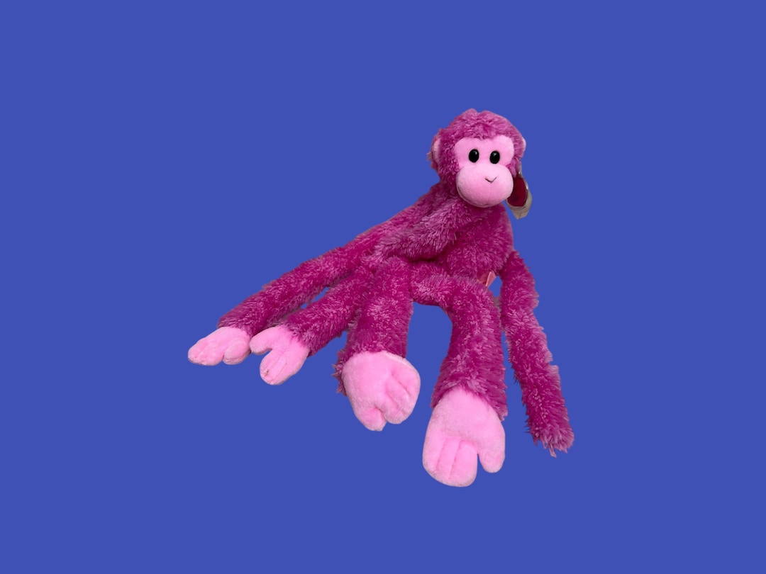 TY Pinkys - Hug Me! the Dark Pink Monkey With Long Arms and Legs (17 ...