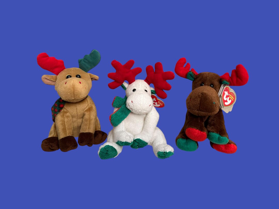 TY Beanie Babies - Harold, Moosletoe and Trimmings the Holiday Moose ...