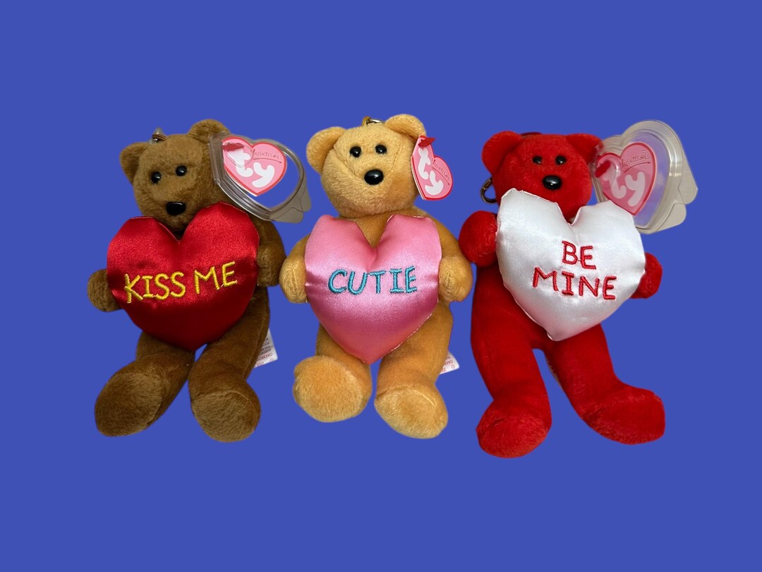 TY Beanie Babies / Valenteenies Key Clips - Kiss Me, Cutie and Be Mine ...