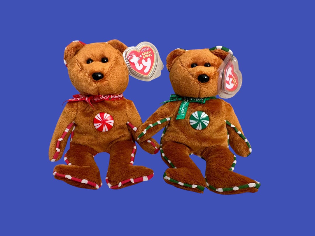 TY Beanie Babies - Peppermint and Spearmint the Gingerbread Bears (8.5 ...