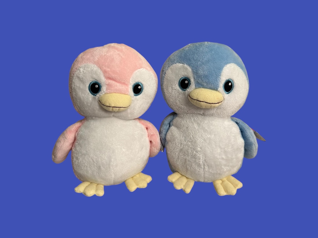 TY Pluffies - Pammy the Pink Penguin and Petey the Blue Penguin (9 ...