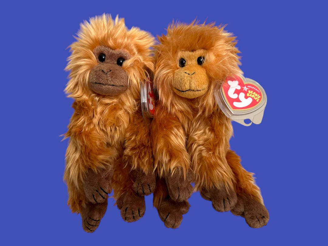 TY Beanie Babies - Charlie the Monkey and Caipora the Monkey/golden ...