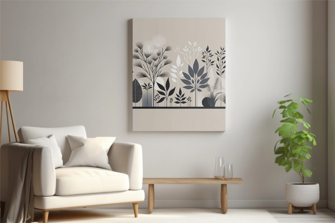 Simple Garden | Abstract Plant Art | INSTANT DOWNLOADABLE PRINT - Etsy
