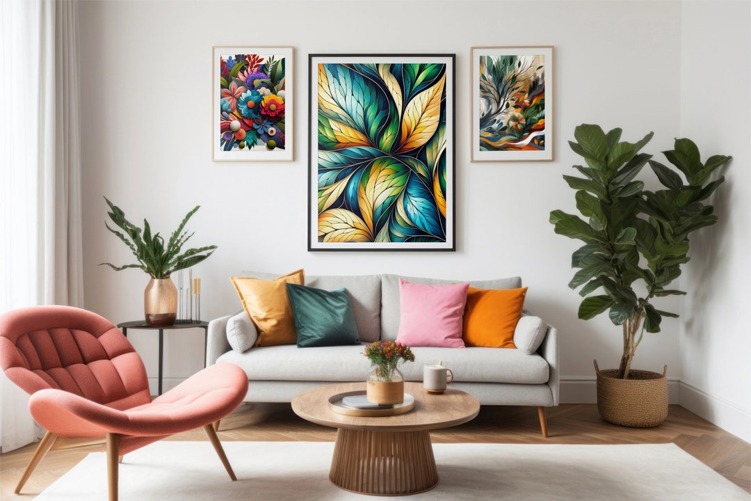 Leafy Rhythms | Colorful Art | INSTANT DOWNLOADABLE PRINT - Etsy