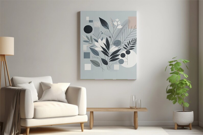 Geometric Flora | Simple Abstract Plant Art | INSTANT DOWNLOADABLE ...