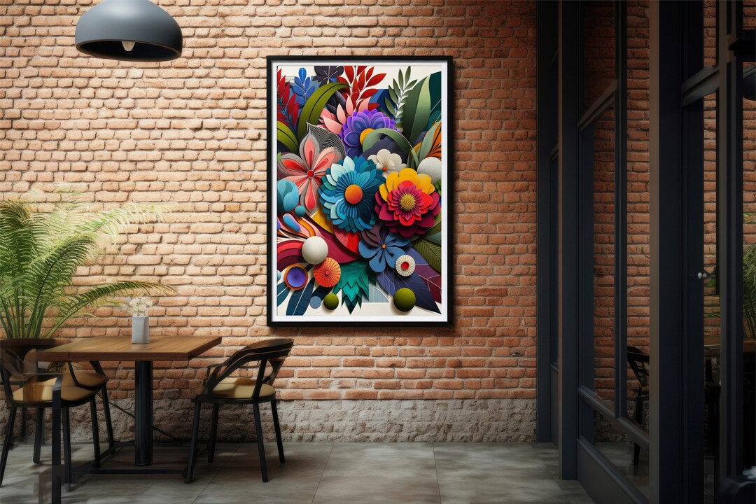 Floral Mosaic | Modern Art | INSTANT DOWNLOADABLE PRINT - Etsy