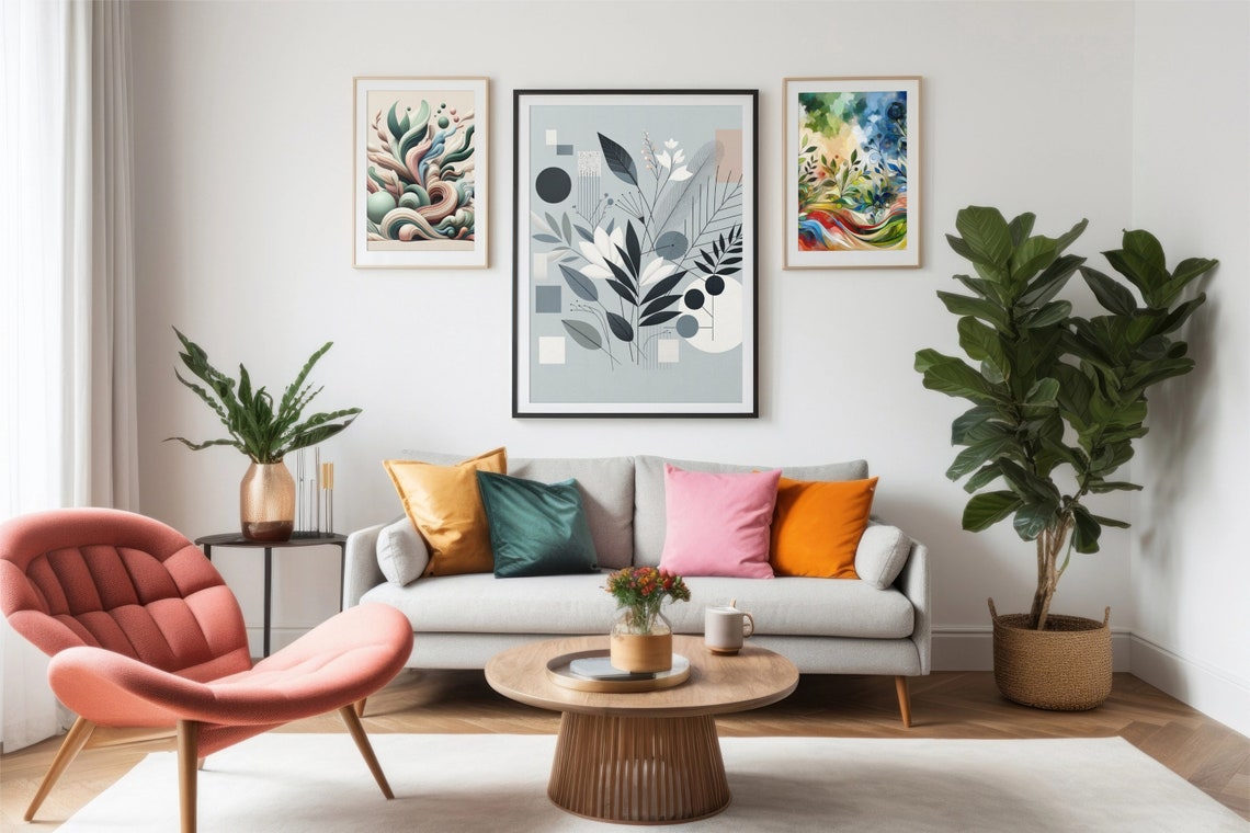 Geometric Flora Simple Abstract Plant Art INSTANT DOWNLOADABLE PRINT - Etsy