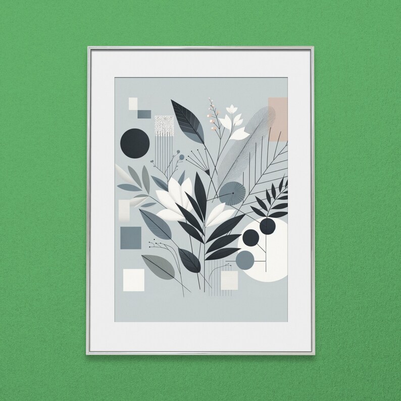 Geometric Flora | Simple Abstract Plant Art | INSTANT DOWNLOADABLE ...