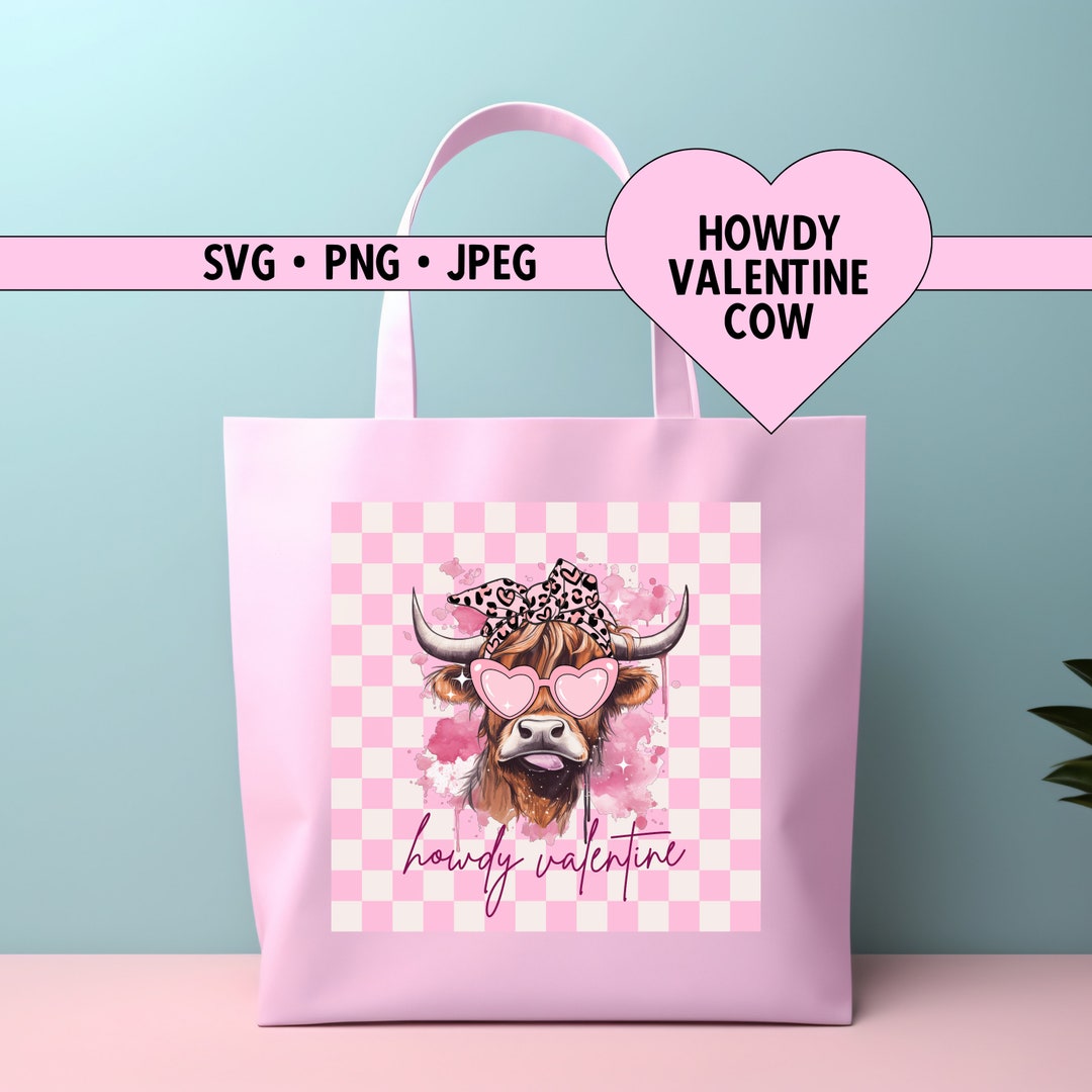 Cow Howdy Valentine Cow SVG, Pink SVG, Cow Valentine Png, Sheer Svg ...