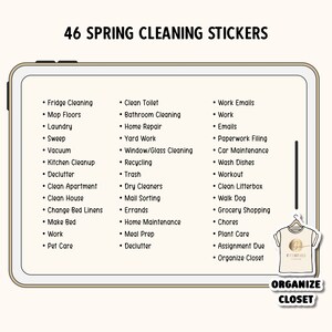 Spring Cleaning Stickers for Goodnotes: Pre-cropped Housework Icons ...