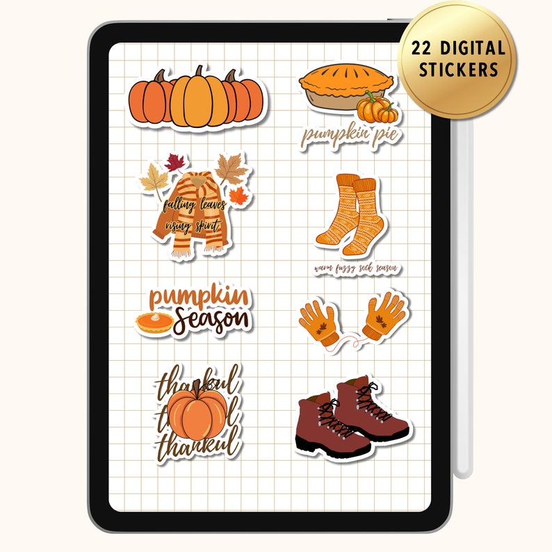 Fall Digital Stickers: Cozy Autumn Planner Clipart (goodnotes, Ipad) - Etsy