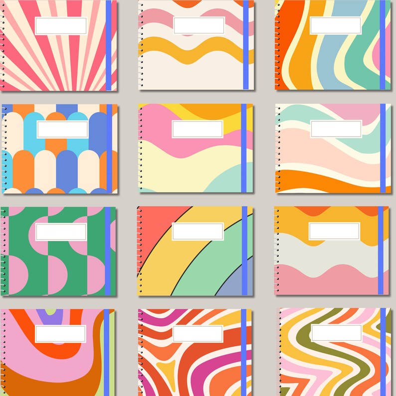 Spiral Notebook Cover Template | Cute Digital Notebook | Trendy Planner ...