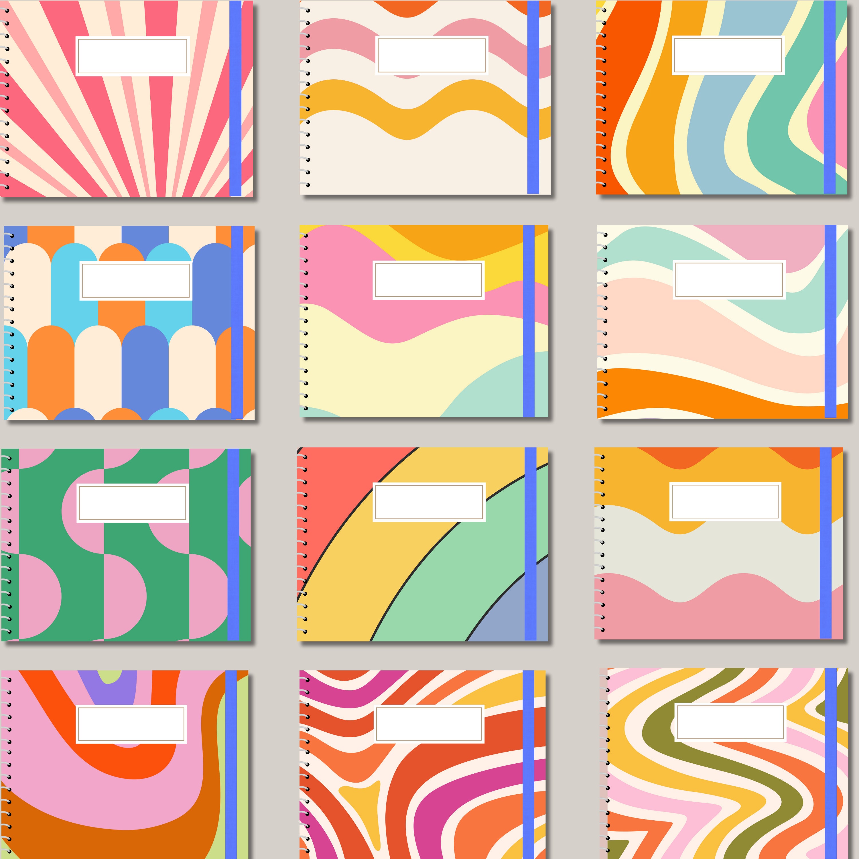 Landscape Spiral Bound Cute Digital Notebook Cover Horizontal Sideway ...