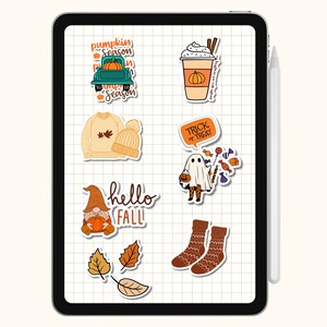 Fall Digital Stickers: Cozy Autumn Planner Clipart (goodnotes, Ipad) - Etsy