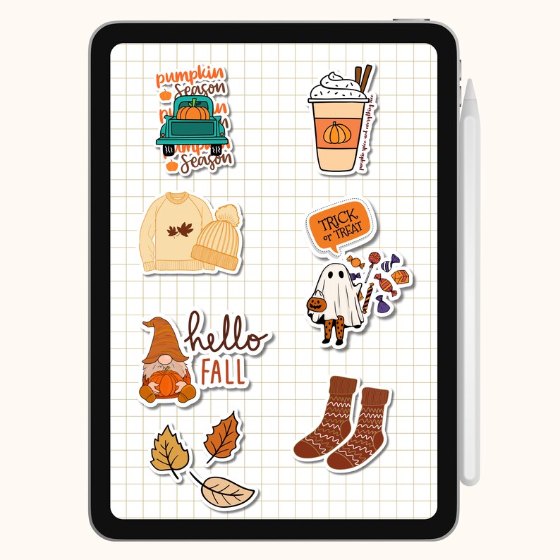 Fall Digital Stickers: Cozy Autumn Planner Clipart (goodnotes, Ipad) - Etsy