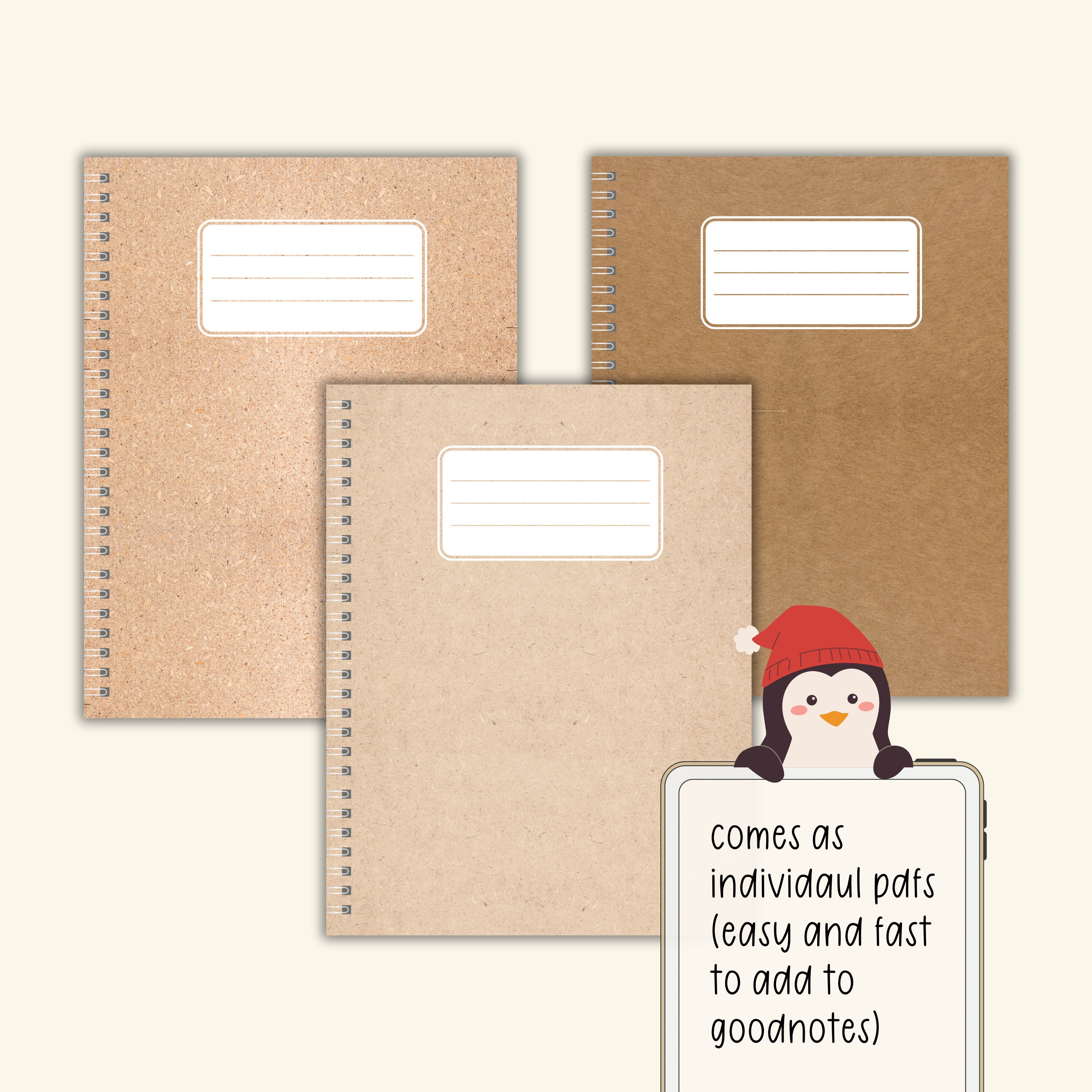 Brown Paper Digital Notebook Covers: Spiral Bound iPad Journal (PDF ...