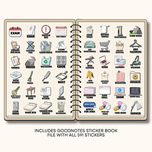 591 Everyday Life Digital Planner Stickers: Functional Pre-cropped ...