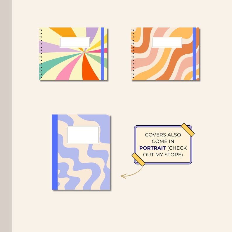 Spiral Notebook Cover Template | Cute Digital Notebook | Trendy Planner ...