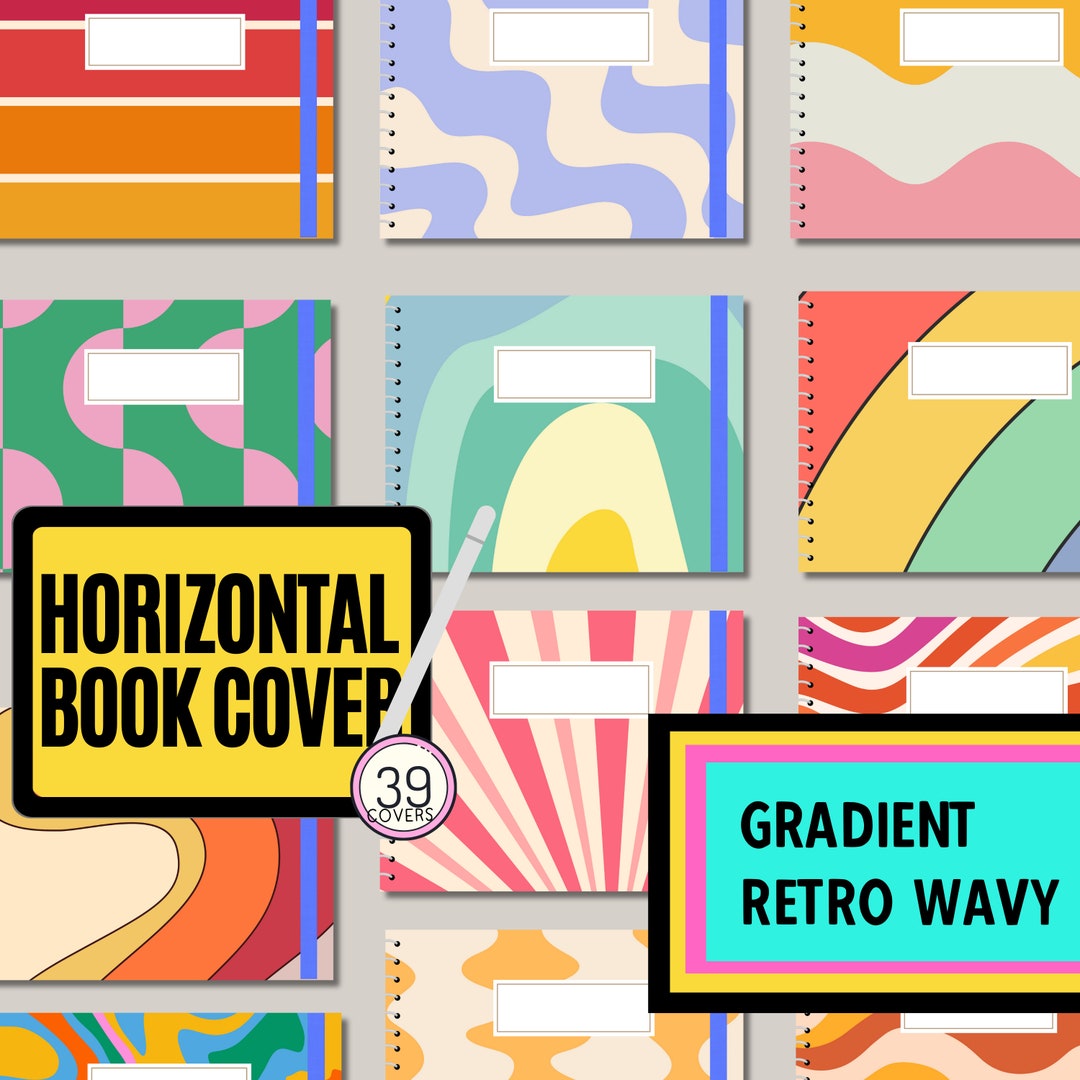 Landscape Retro Notebook Covers Digital, Horizontal Notebook, Sideway ...