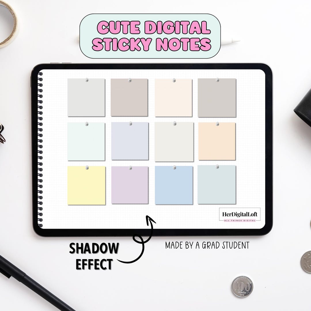 Digital Sticky Notes for Goodnotes Elements and iPad Planners - Etsy