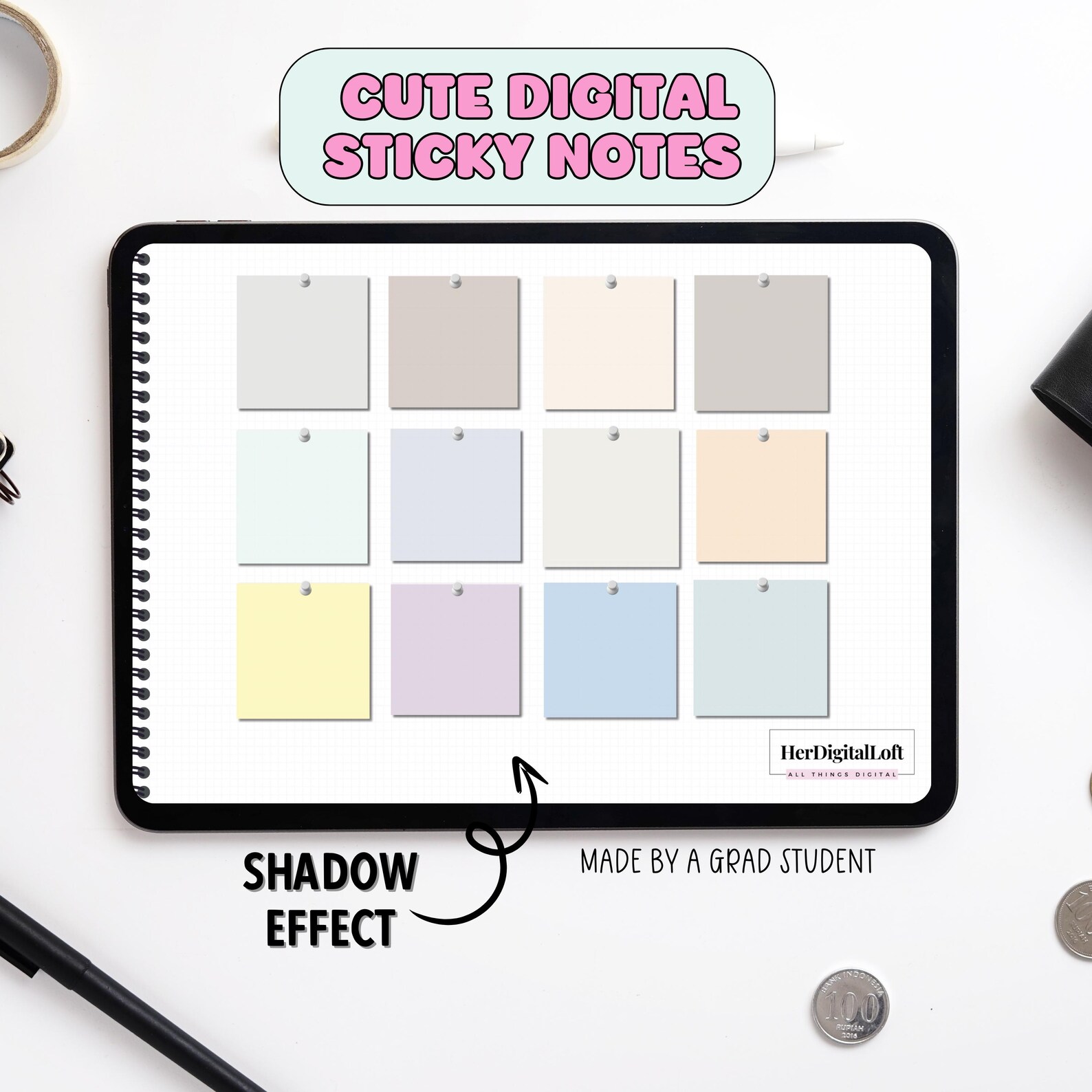 Digital Sticky Notes for Goodnotes Elements and iPad Planners - Etsy