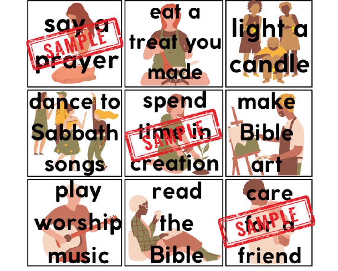 Sabbath Activity Bingo - Printable Download - Etsy
